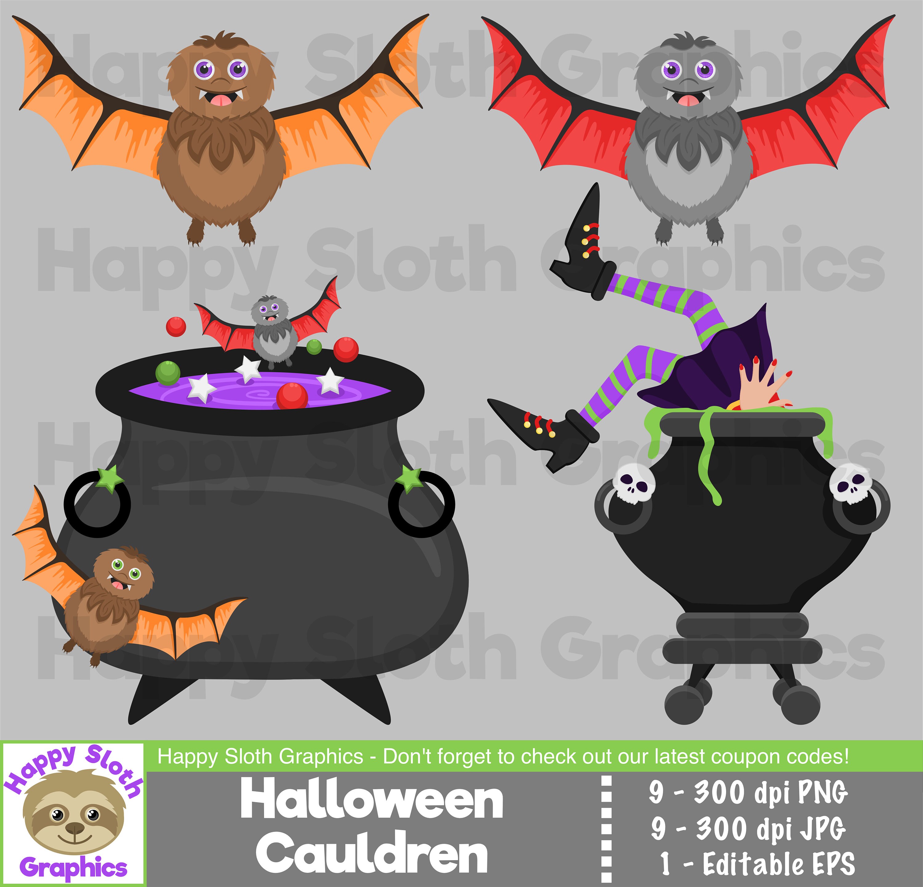 Halloween Cauldrons Clipart Set Personal and Commercial Use - Etsy