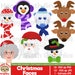 Christmas Faces Clipart Set, Personal and Commercial Use Vector, Xmas ...