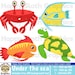 Under the Sea Clipart Set, Personal and Commercial Use Vector Sealife ...
