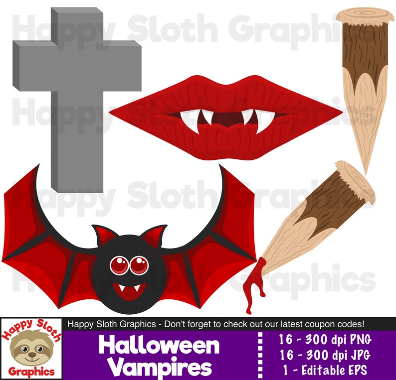 Halloween Vampires Clipart Set Personal and Commercial Use - Etsy