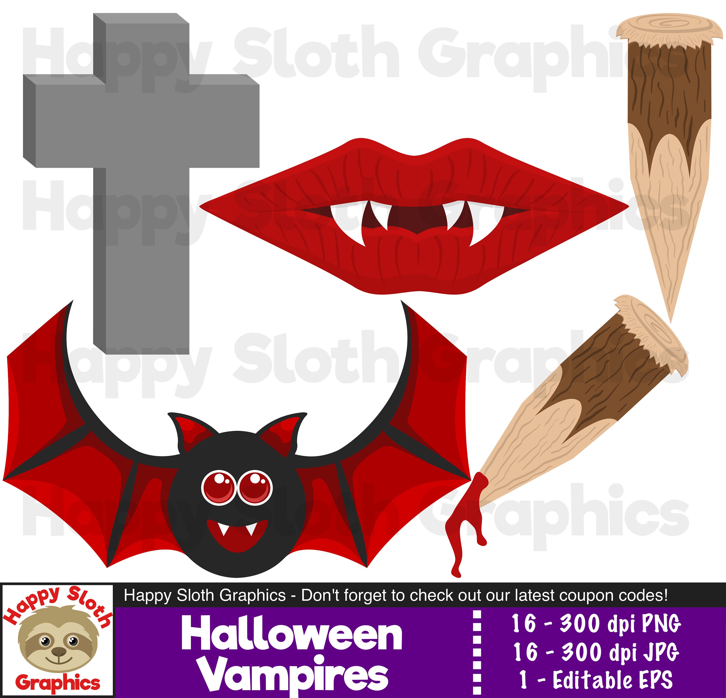 Halloween Vampires Clipart Set Personal and Commercial Use - Etsy