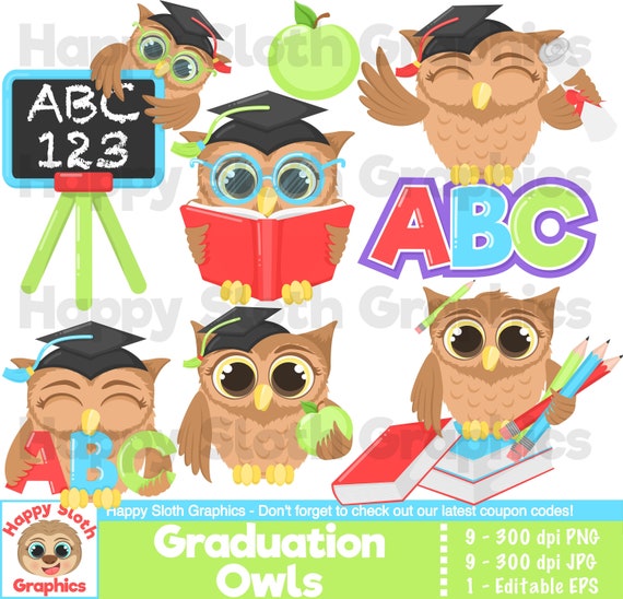 Cute School Owl Clip Art
