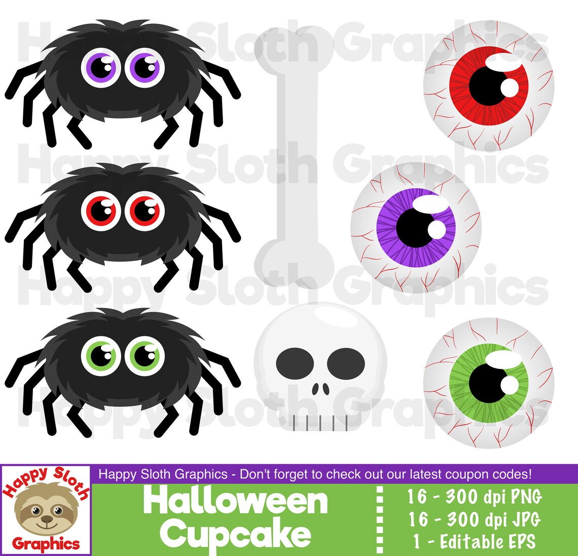 Halloween Cupcakes Clipart Set Personal and Commercial Use - Etsy UK