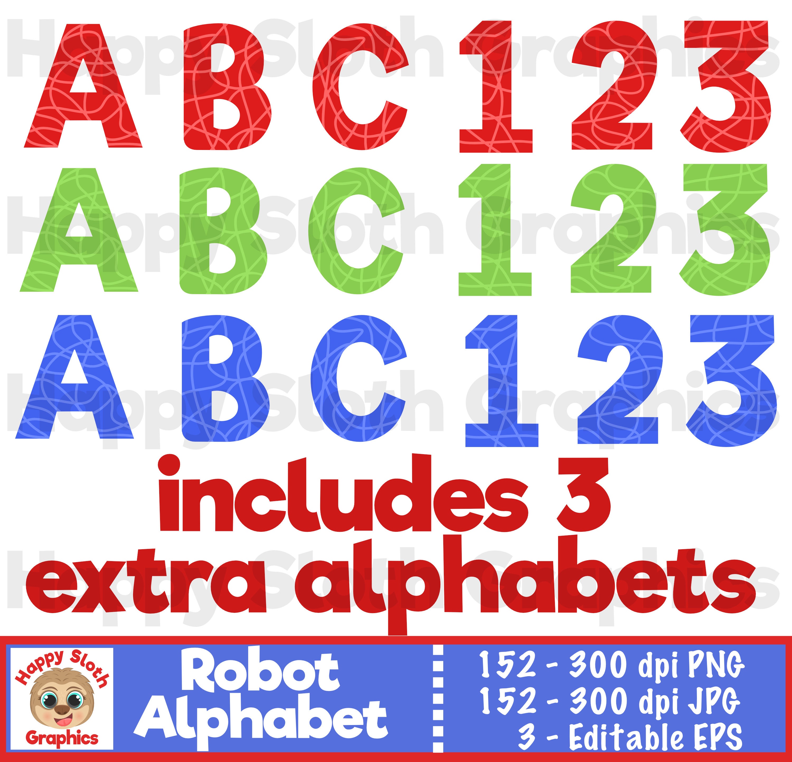Robot Alphabet Clipart Set, Personal and Commercial Use Vector, Kids ...