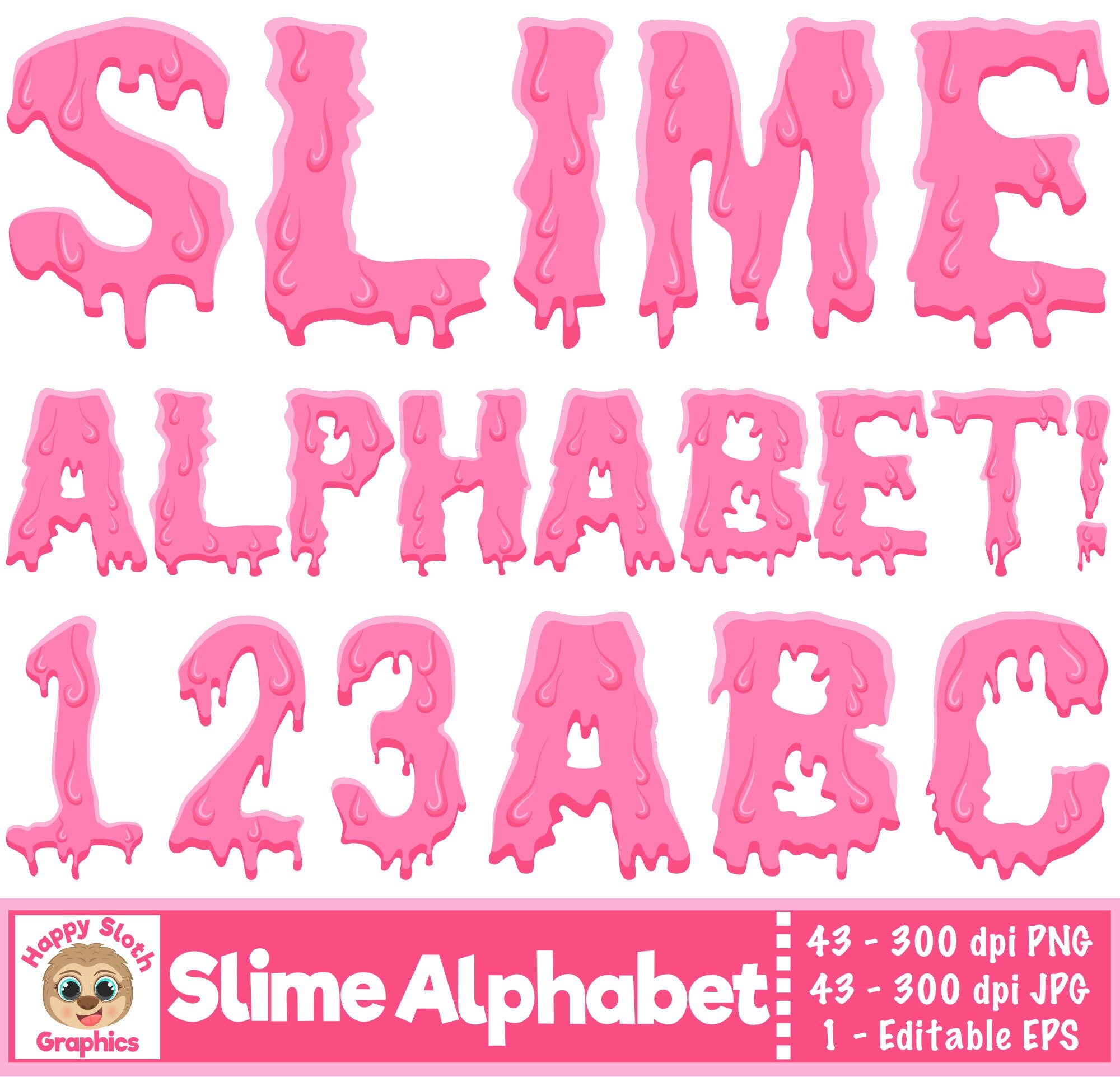 Pink Slime Clipart Set Personal and Commercial Use Vector - Etsy