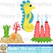 Under the Sea Clipart Set, Personal and Commercial Use Vector Sealife ...
