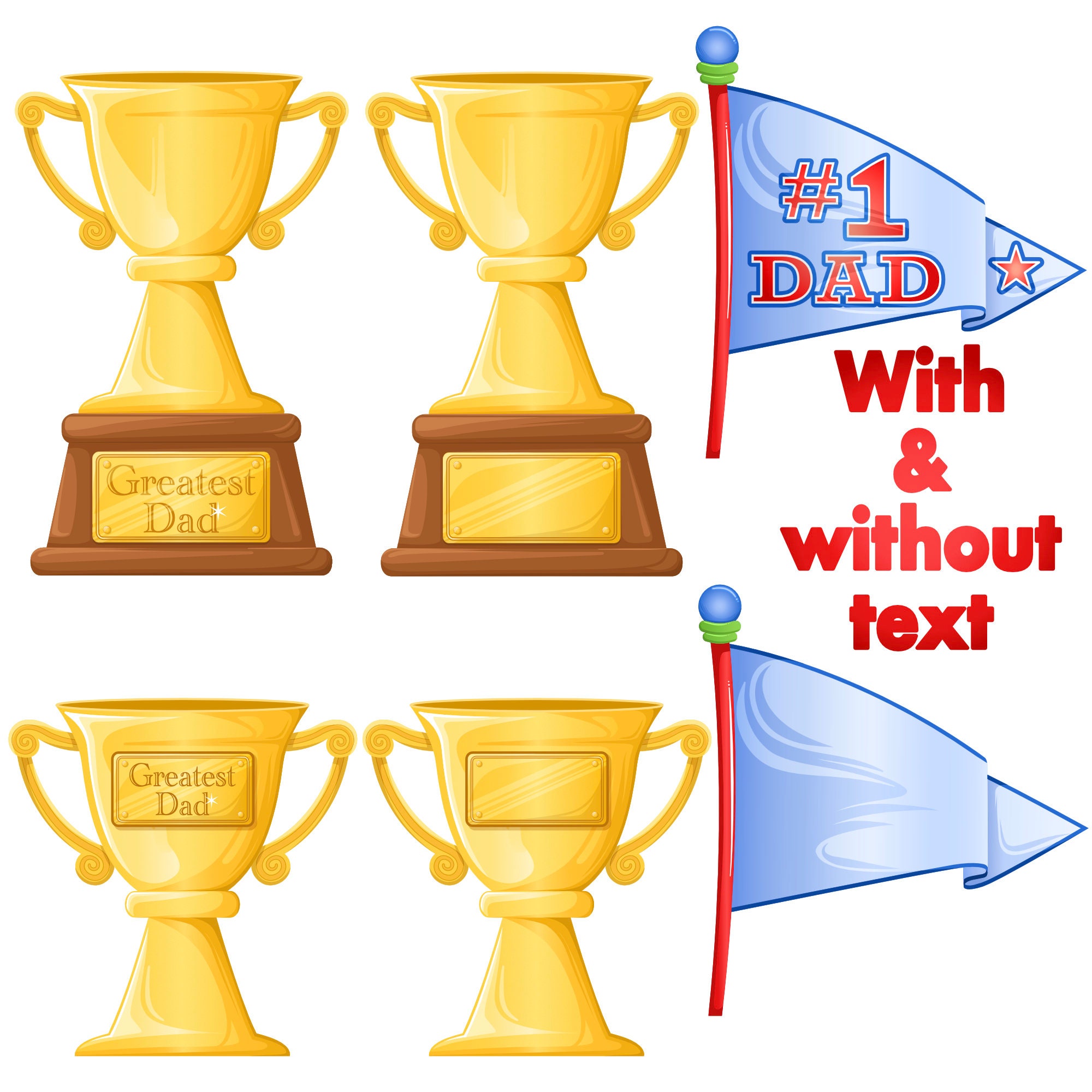 Fathers Day Clipart Set, Personal and Commercial Use Vector Fathering ...