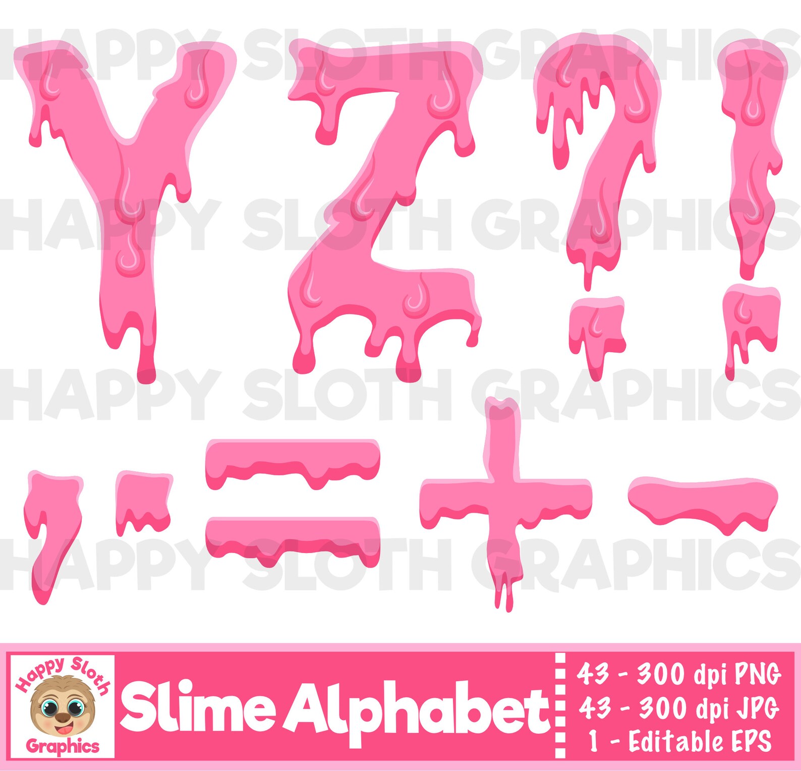 Pink Slime Clipart Set Personal and Commercial Use Vector - Etsy