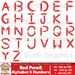 Red Pencil Alphabet Clipart Set, Personal and Commercial Use Vector ...