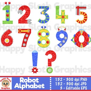 Robot Alphabet Clipart Set, Personal and Commercial Use Vector, Kids ...