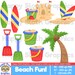 Beach Fun Clipart Set, Personal and Commercial Use Vector Seaside ...