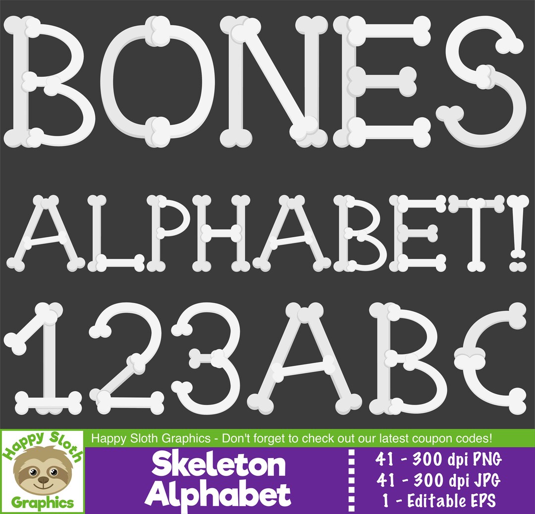 Skeleton Clipart Set, Personal and Commercial Use Vector, Halloween ...