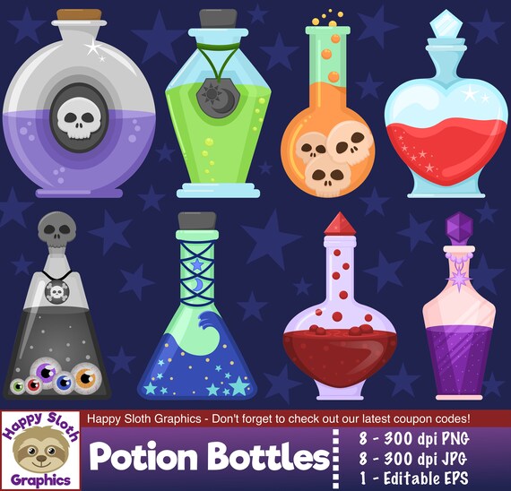 Halloween Potions Clipart Set Personal and Commercial Use | Etsy