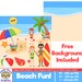 Beach Fun Clipart Set, Personal and Commercial Use Vector Seaside ...