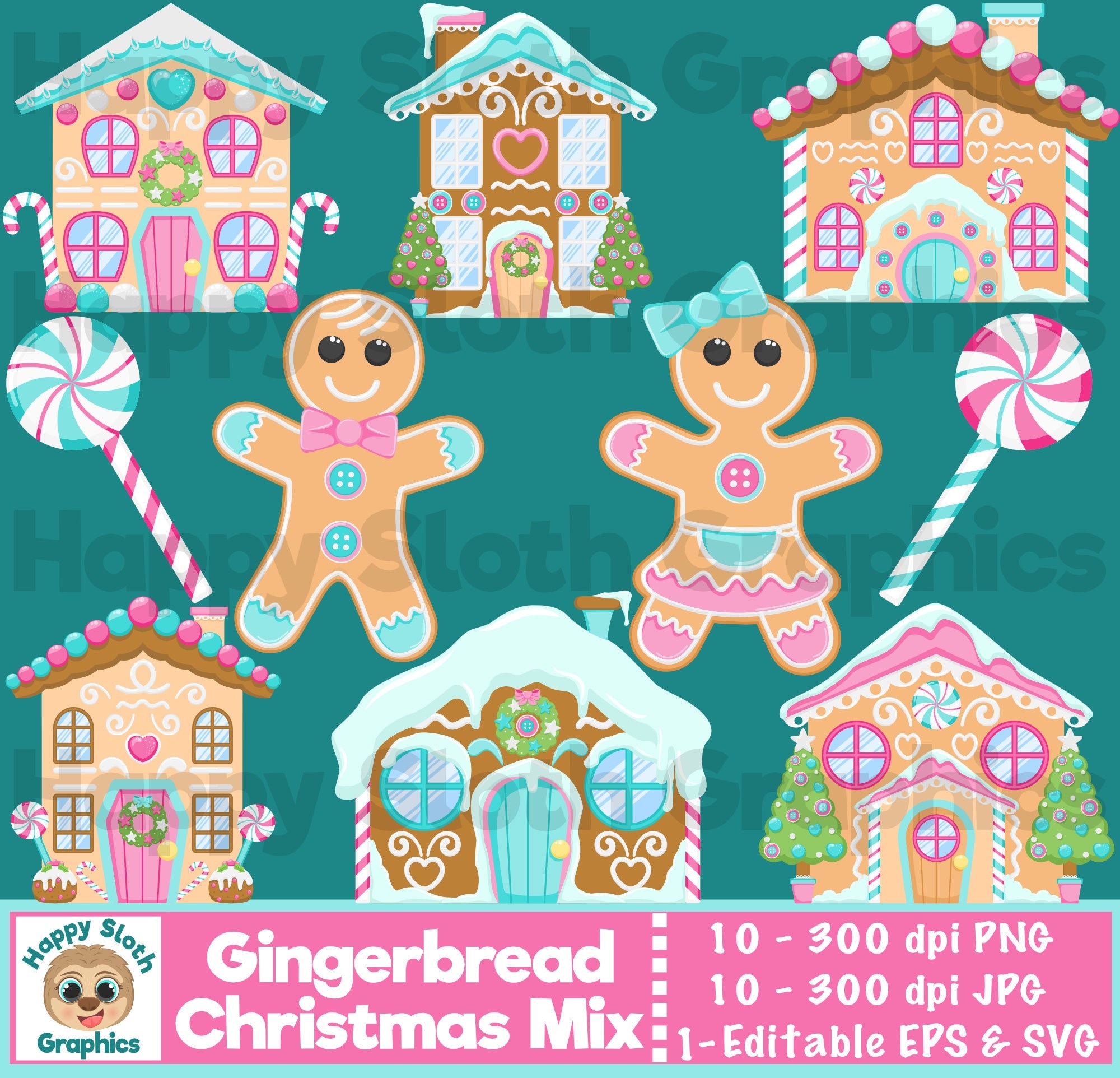 Gingerbread Clipart Mix Set Personal and Commercial Use - Etsy