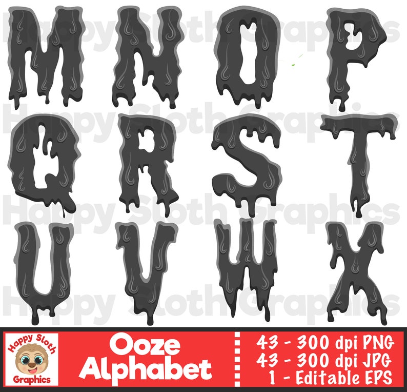 Black Ooze Clipart Set Personal and Commercial Use Vector - Etsy