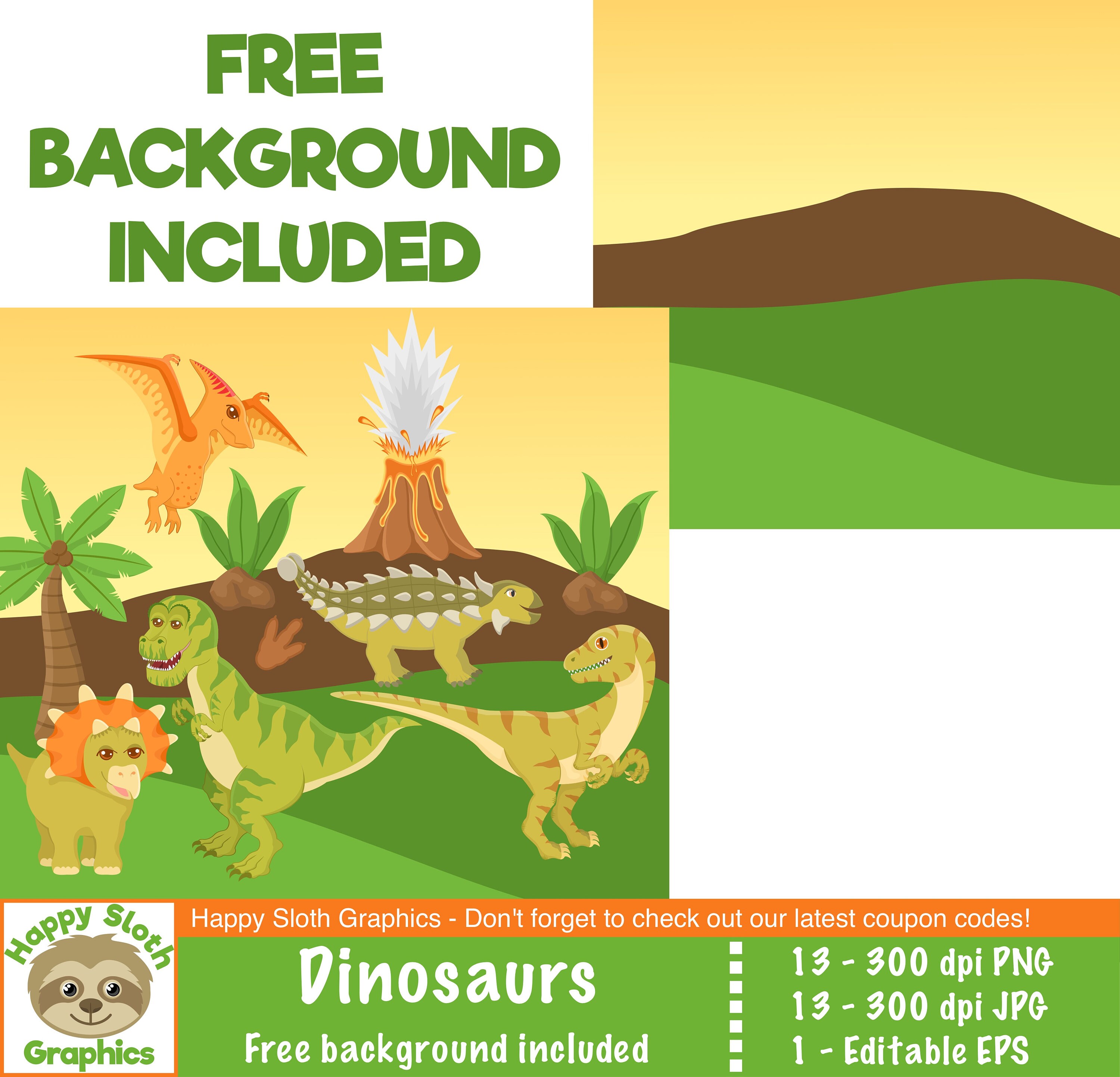 Dinosaur Clipart Set Personal and Commercial Use Vector - Etsy UK