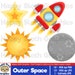Outer Space Clipart Set, Personal and Commercial Use Vector, Space ...