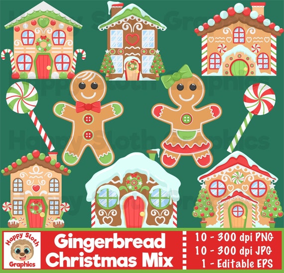 Gingerbread Clipart Mix Set Personal and Commercial Use | Etsy