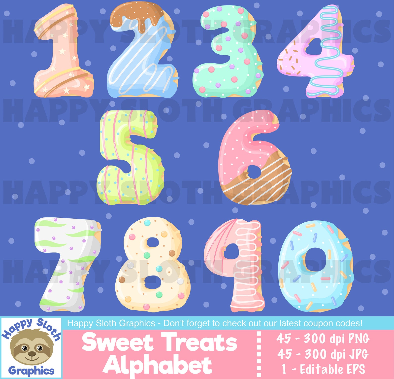 Sweet Treats Donut Alphabet Clipart Set Personal and - Etsy