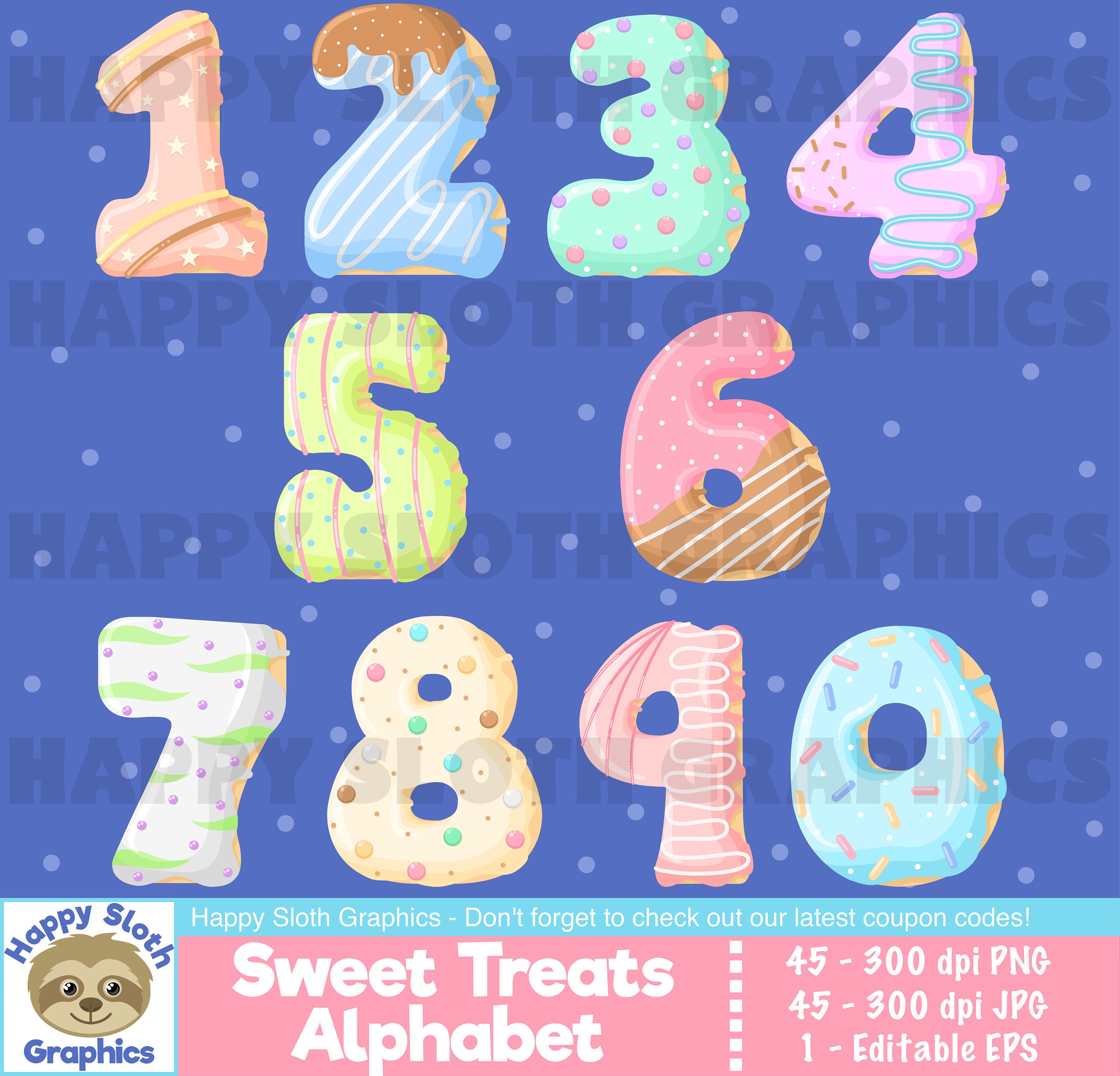 Sweet Treats Donut Alphabet Clipart Set Personal and - Etsy