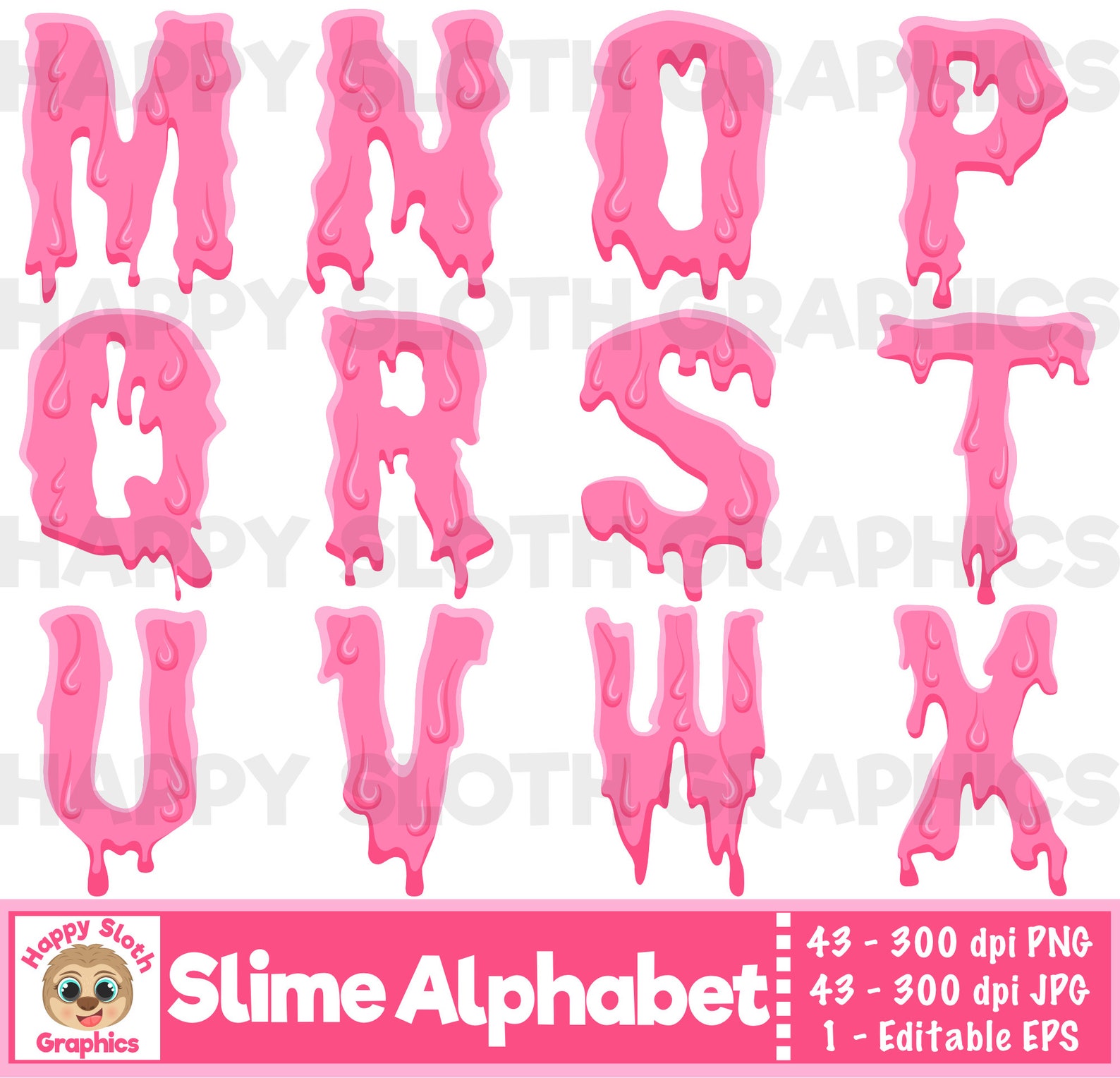 Pink Slime Clipart Set Personal and Commercial Use Vector - Etsy Canada