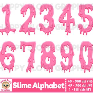 Pink Slime Clipart Set, Personal and Commercial Use Vector, Halloween ...