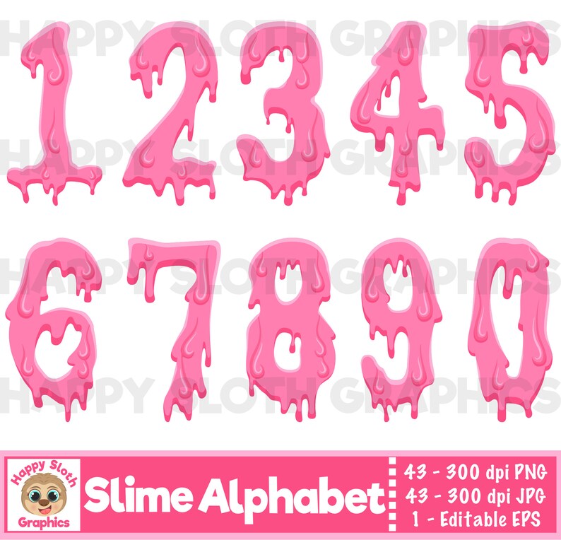 Pink Slime Clipart Set Personal and Commercial Use Vector - Etsy