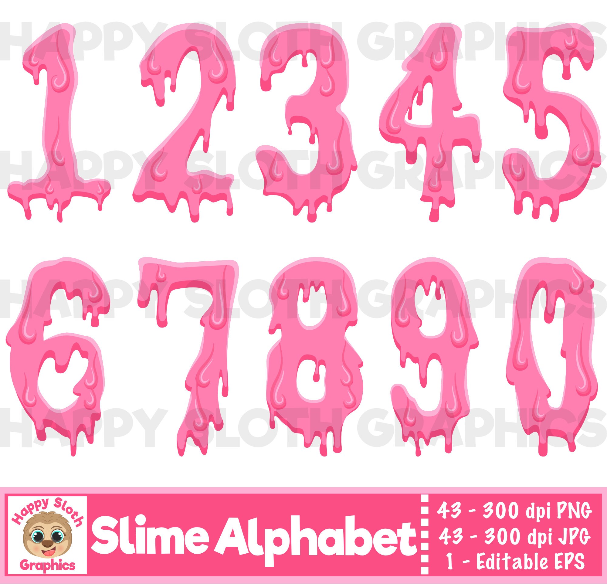 Pink Slime Clipart Set Personal and Commercial Use Vector - Etsy