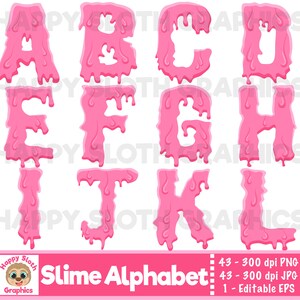 Pink Slime Clipart Set, Personal and Commercial Use Vector, Halloween ...