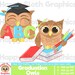 Graduation Owls Clipart Set, Personal and Commercial Use Vector School ...