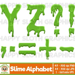 Green Slime Clipart Set, Personal and Commercial Use Vector, Halloween ...