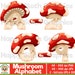 Mushroom Alphabet Clipart Set, Personal and Commercial Use Vector ...