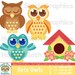 Cute Owls Clipart Set, Personal and Commercial Use Vector Owls Digital ...
