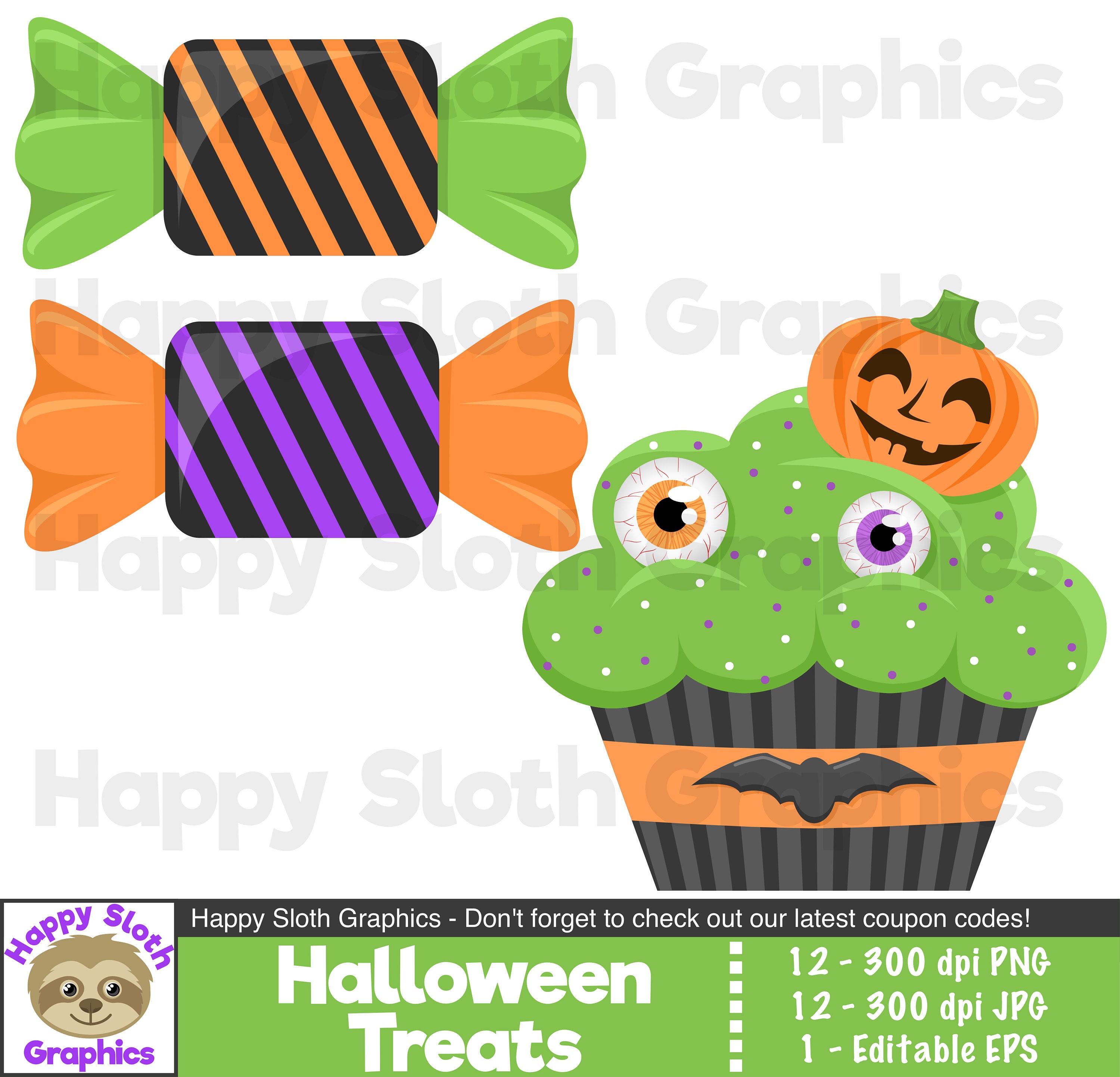 Halloween Treats Clipart Set Personal and Commercial Use - Etsy
