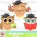 Graduation Owls Clipart Set, Personal and Commercial Use Vector School ...
