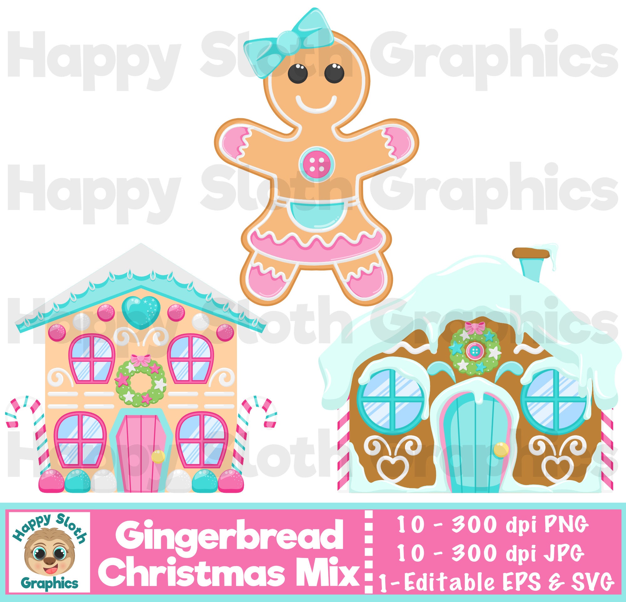 Gingerbread Clipart Mix Set Personal and Commercial Use - Etsy