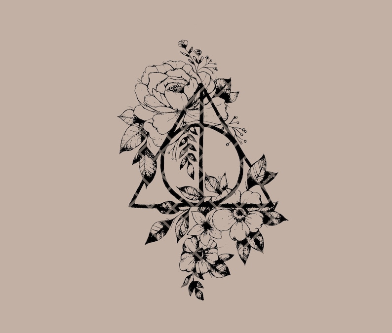 Vintage Flowers Deathly Hallows PNG File HP Inspired Png - Etsy