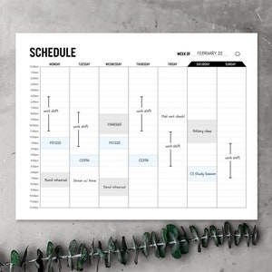 Time Blocking Weekly Planner PRINTABLE // Undated Weekly Planner ...