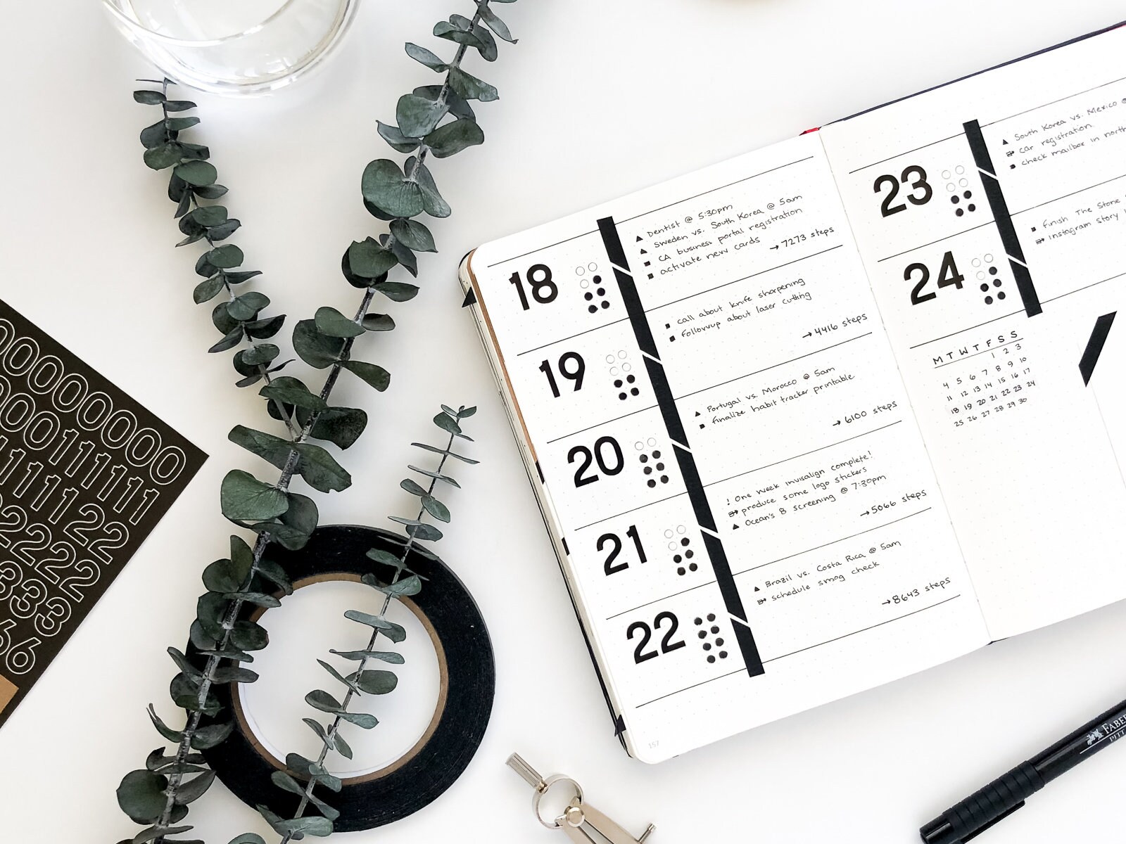 Journal/planner Number Stickers BLACK // Monthly Calendar - Etsy