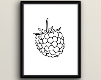 Raspberry print | Etsy