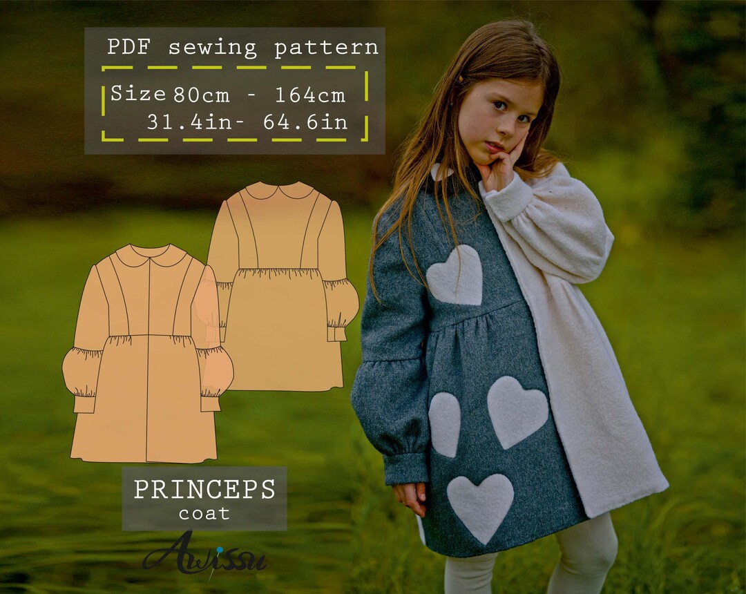 Girls' Wool Coat Sewing Pattern: Chic Recycled Wool Blend (PDF) - Etsy