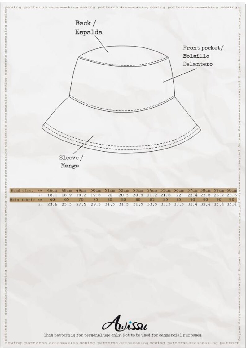 DIY Sun Hat Pattern Easy Bucket Hat Sewing Tutorial Unisex Bucket Hat ...