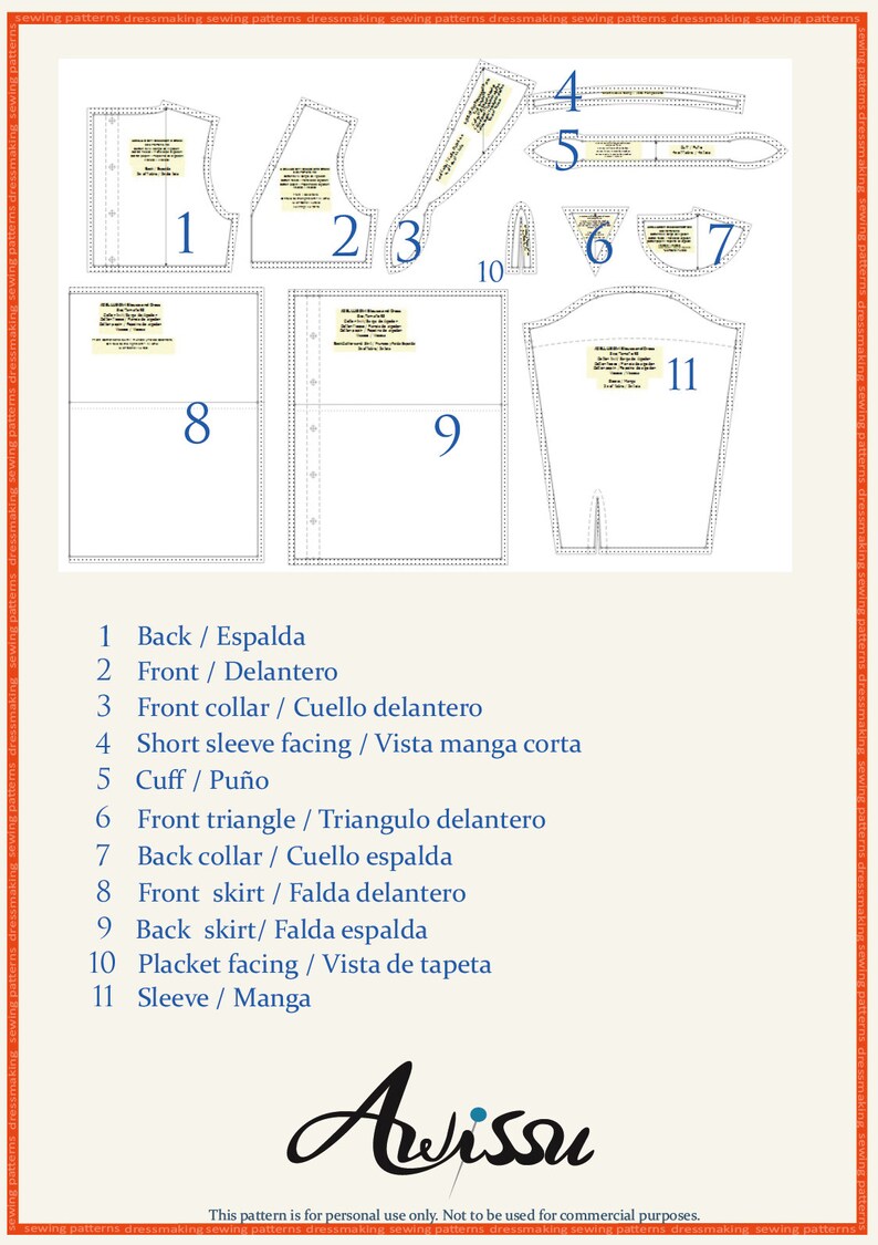 Sailor Collar Blouse and Dress Sewing Pattern Sailor Collar - Etsy