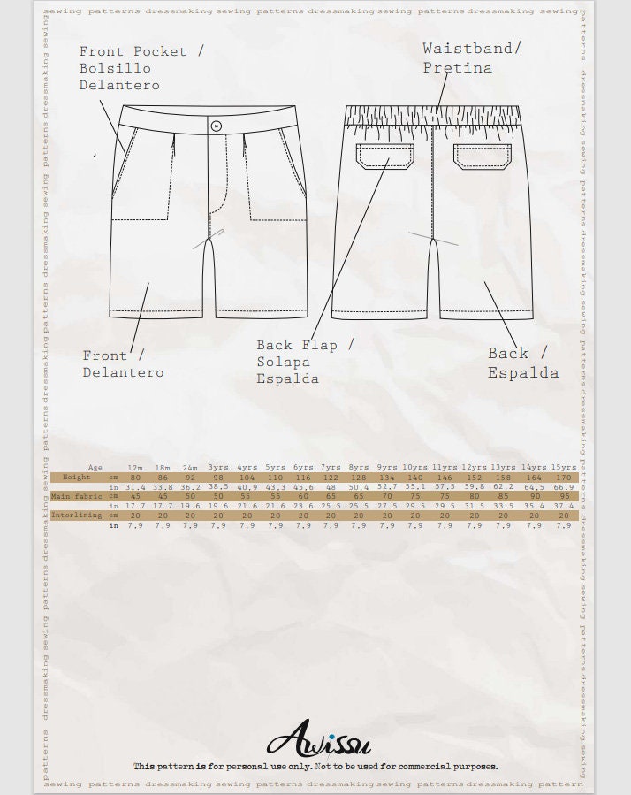 Boys' Shorts Sewing Pattern DIY Shorts for Boys for Ages 1-15 Easy-to ...