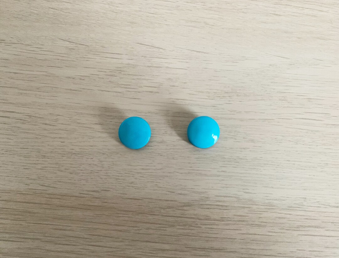 Retro Vintage 80s Bright Blue Round Circle Smooth Flat Simple ...