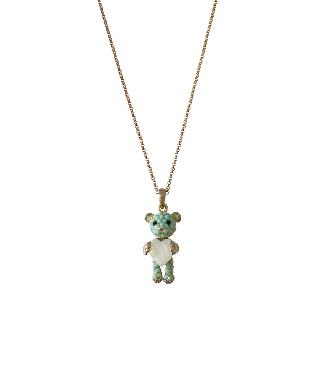 Vintage Retro 90s Gold Turquoise Blue White Teddy Bear Animal - Etsy
