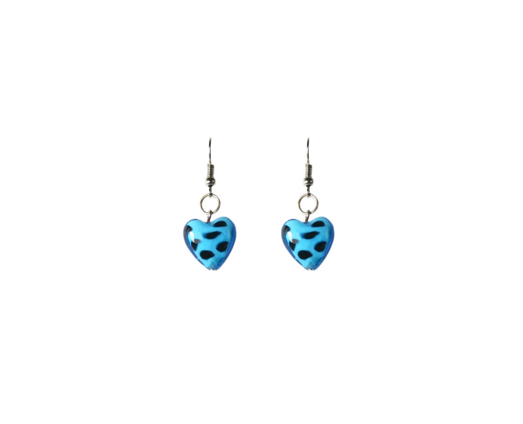 Vintage Retro 80er Jahre Silber Hellblau Schwarz Klar Glatt Glas Liebe ...