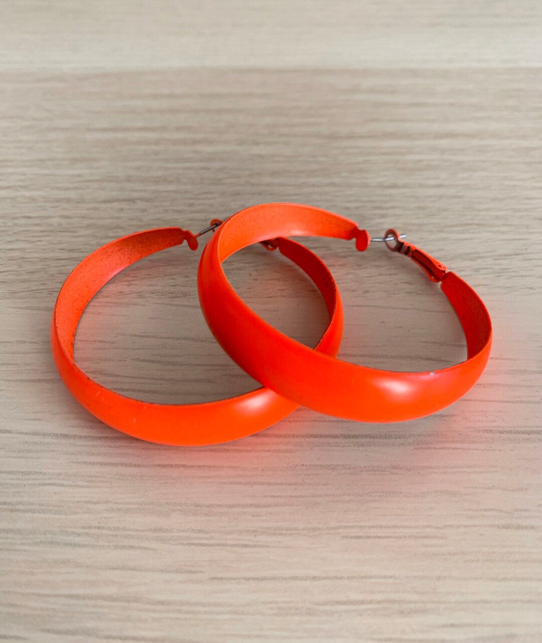 Vintage Retro 80s Neon Orange Round Circle Fluorescent Thick - Etsy