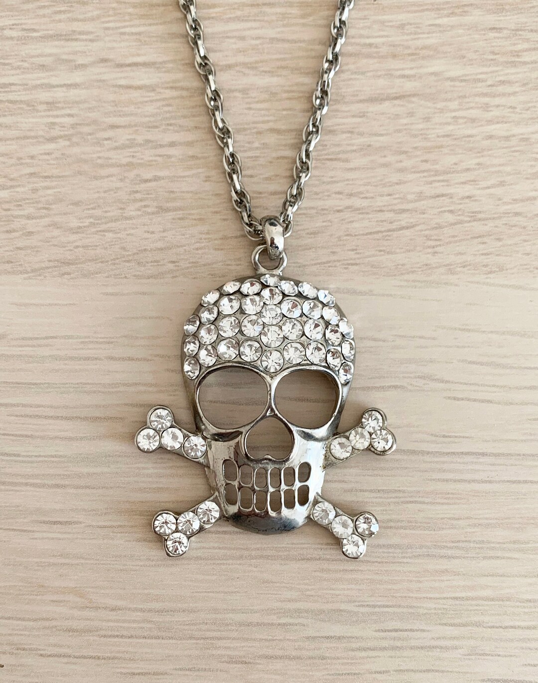 Vintage Retro 90s Silver Skull Head Bones Cut Out Eyes Nose - Etsy